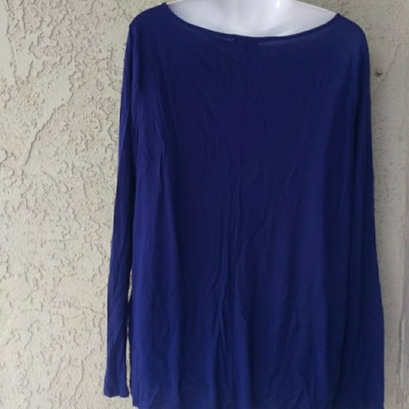 Charming Charlie | Tops | Charming Charlies Blue Long Sleeve Too With ...